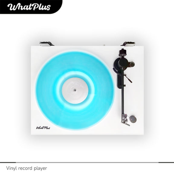 WhatPlus X2 Retro Vinyl Record Player with Ambient Light, High-Fidelit